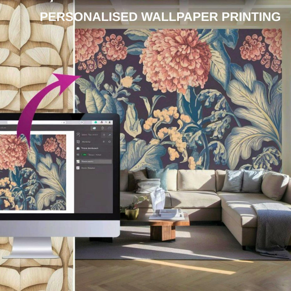 Custom Wallpaper Mural: Personalized Design, Nonwoven, Peel & Stick ...